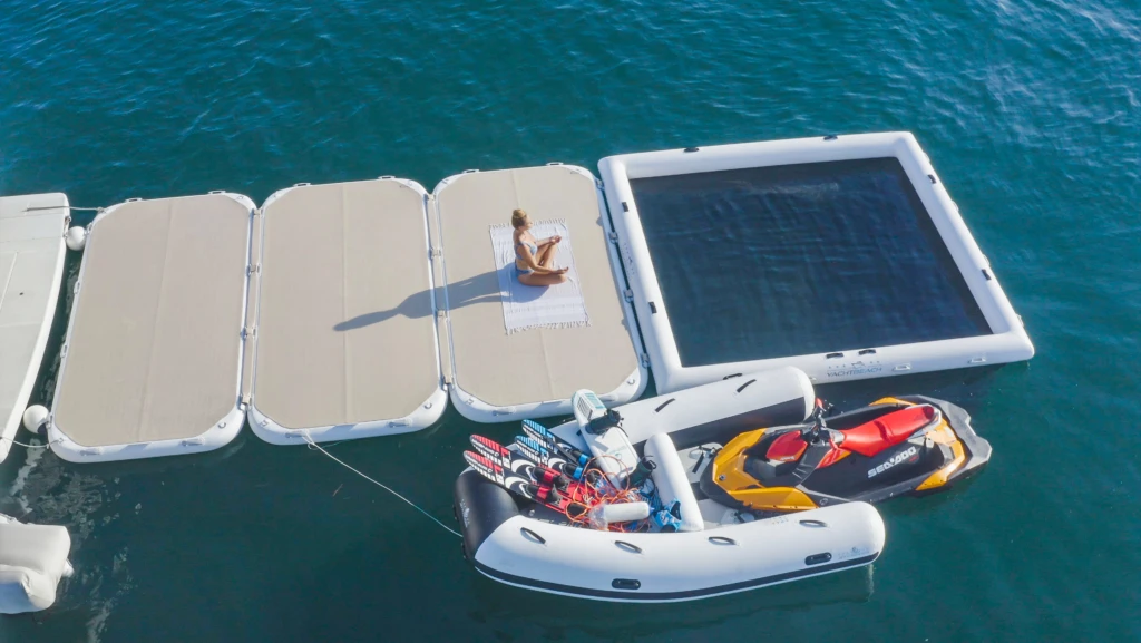 Inflatable Floating Sun Deck Floating Island Lounge Party Leisure ...