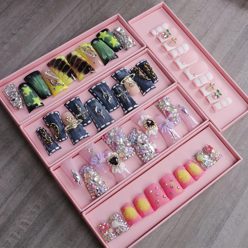 Salon Quality Handmade Luxury Nail Packing Box 3D Nail Art Design Full ...