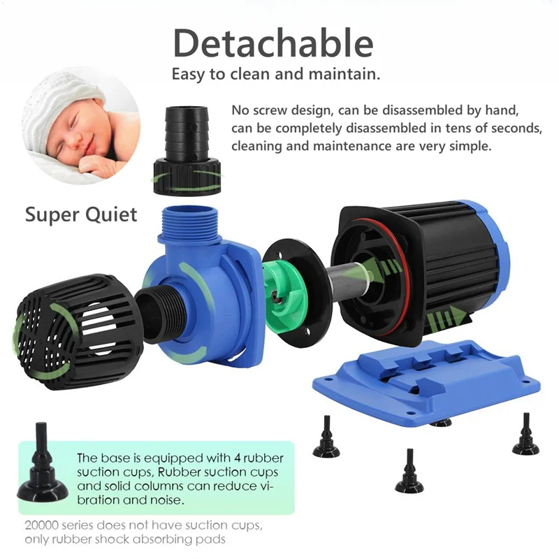 Ultra Silent Aquarlum Water Pump Controllable Return Water Pumps Fish ...