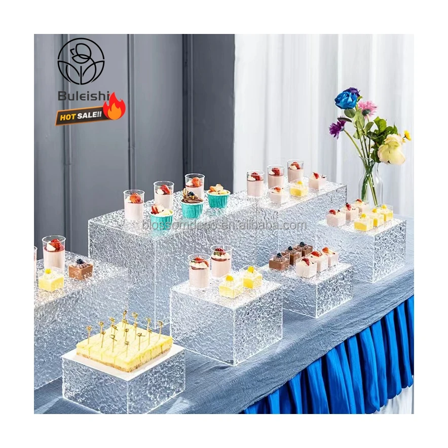 Party Cake Clear Cube Box Dessert Stand Dessert Cake Decoration Stand ...