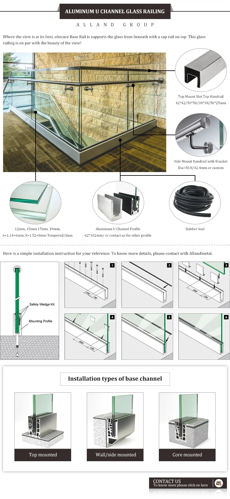 Shopping Mall Indoor Glass Railing With Stainless Steel Baluster Design ...