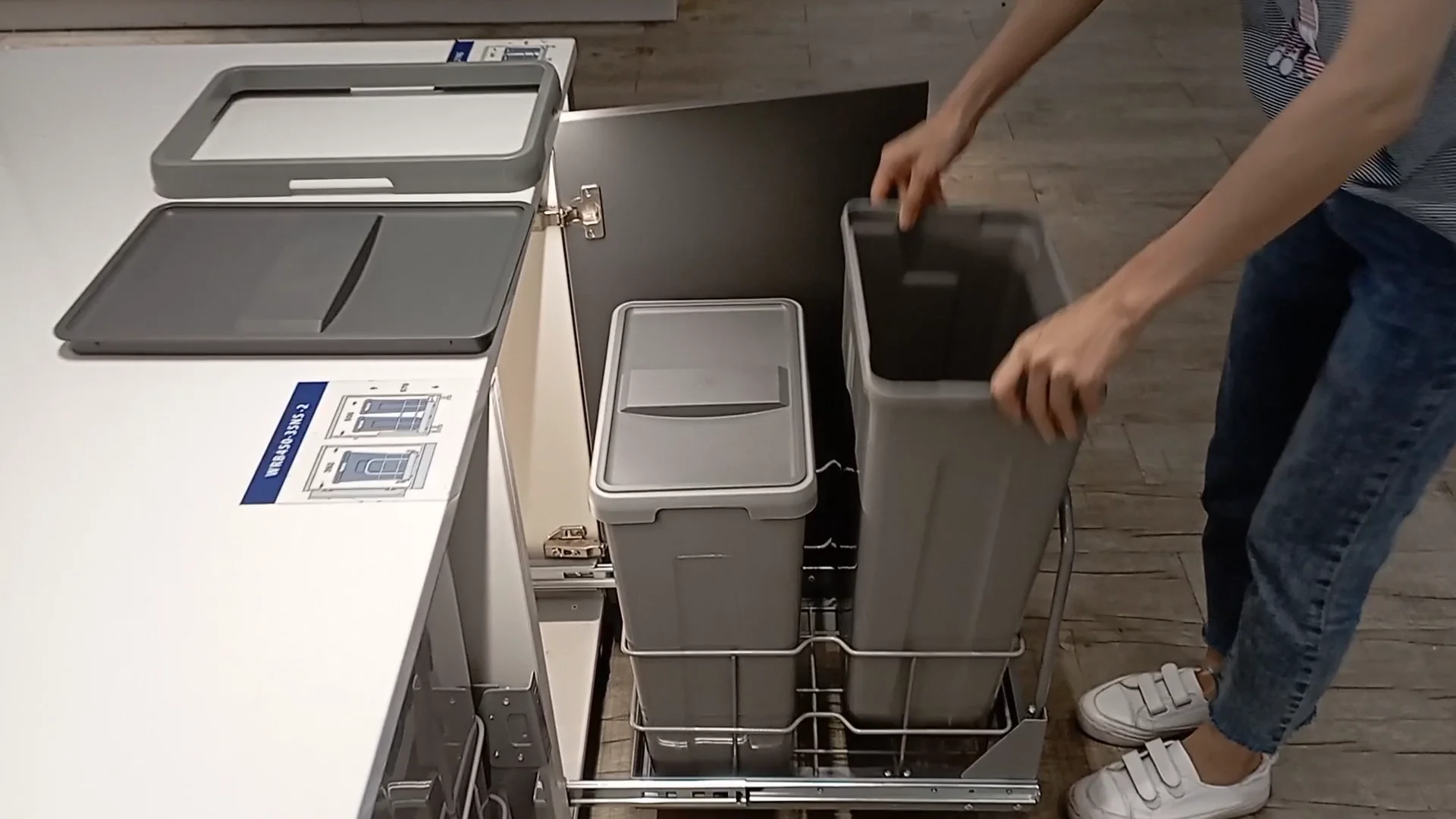 12inch 16inch 18inch Kitchen Cabinet Accessory Trash Pull Out Bin - Buy ...