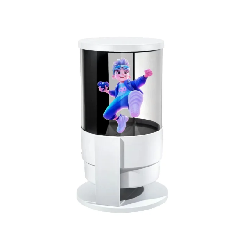 360 Degree Cylindrical Screen Indoor 5D Holographic Projection Fan WIFI ...