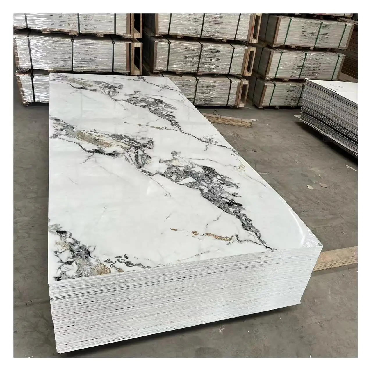 High Glossy Coating Pvc Marble Panels Uv Plastic Marble Wall Board ...