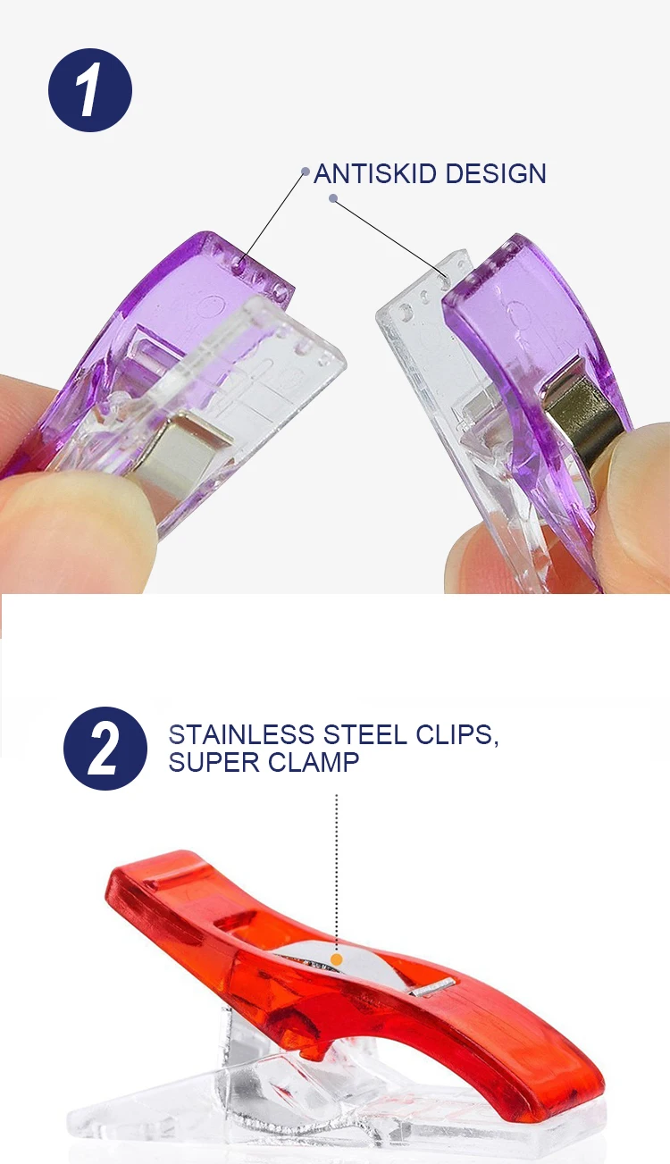 27mm Assorted Colors Wonder Quilting Sewing Clip Metal Binding Clamps ...