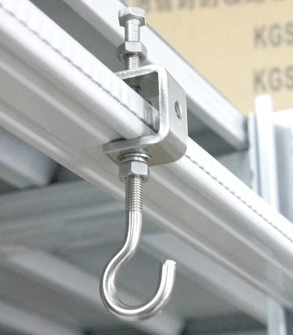 C Clamp Stainless Steel Beam Clamp with Stainless Steel Hooks