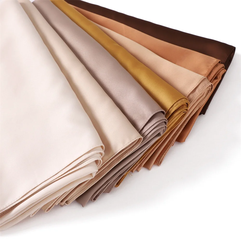 110X110 CM Square Silk Satin Hijab Scarf Women Luxury Medine Silk Veil ...
