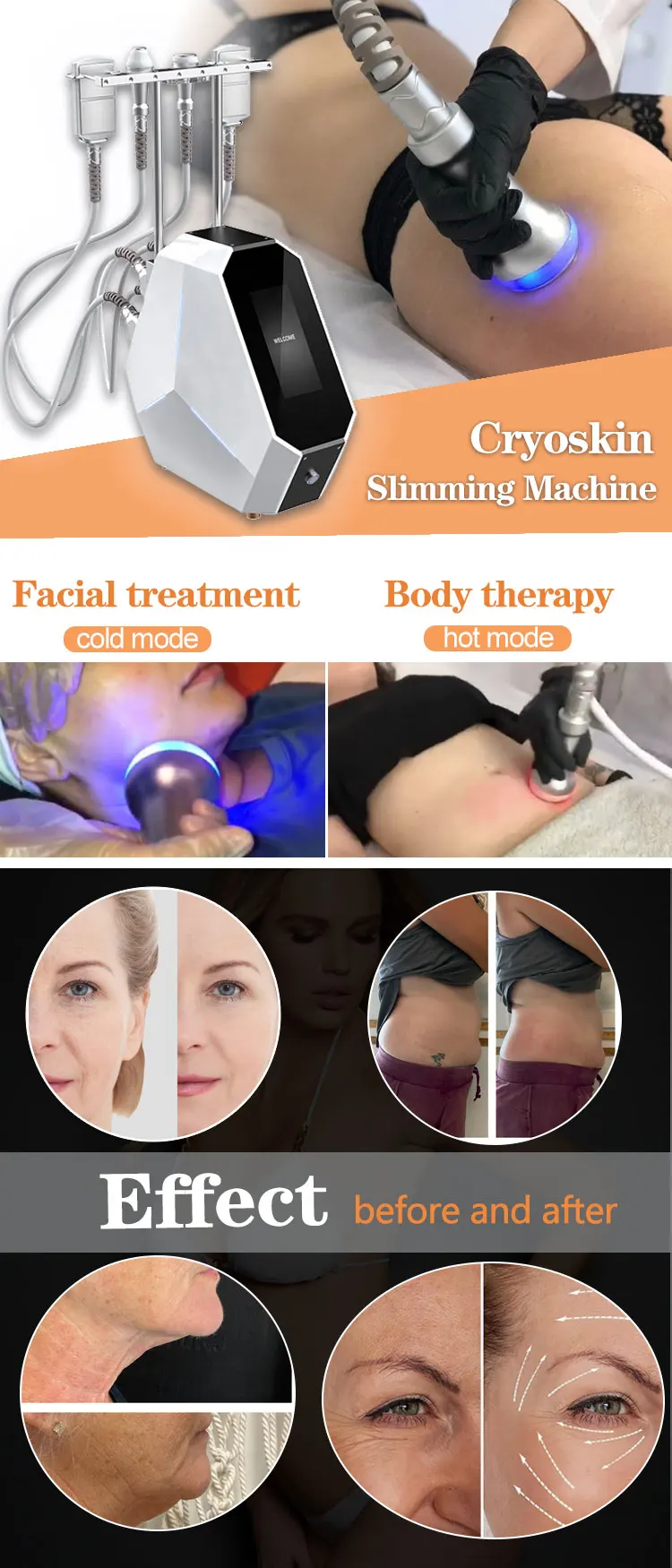 2022 Cryo Thermal Cryotherapy Cool Cryo Ems Pad Skin T Slimming Shock ...