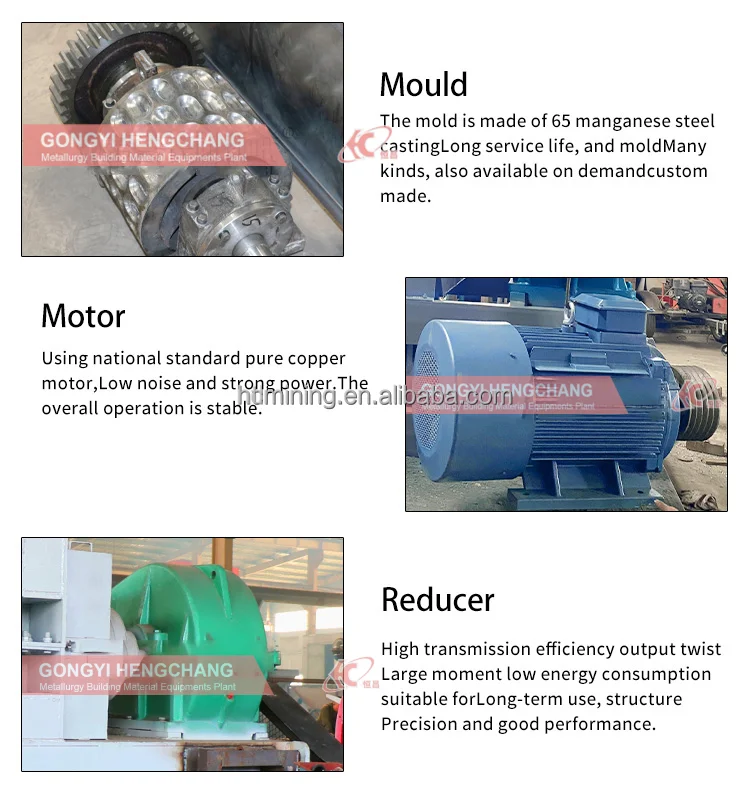 Twin Roller High Pressure Force Feeding Briquetting Machine Compacting ...