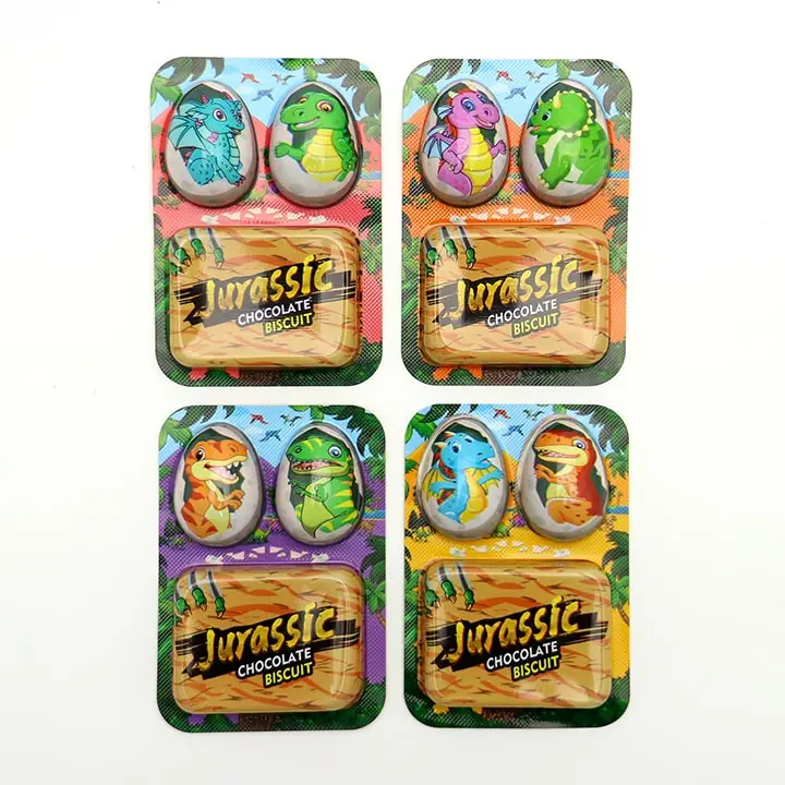 Jurassic Dinosaur Egg Shaped Chocolate Biscuit & Popping Candy