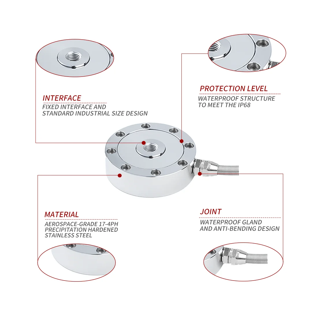 Tension Compression Gland Head Load Cell 200kg 500kg 1ton| Alibaba.com