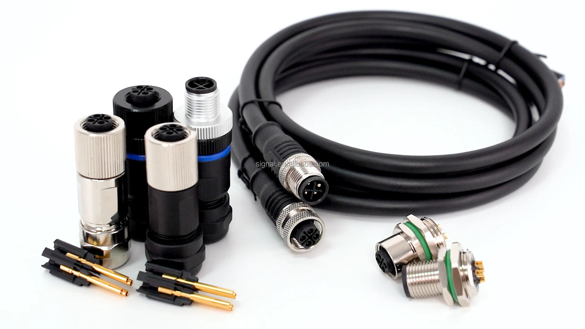 Signal M12 Female Panel Connector 5pins Front Fastened Dip Connector ...