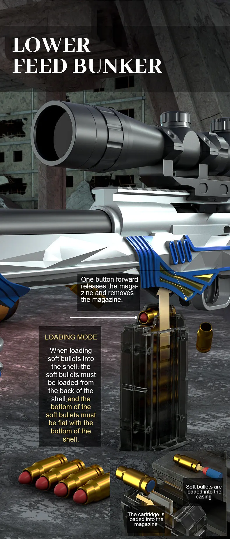 Shell Ejecting Toy Gun Soft Bullet Yellow Air Soft Children Pretend ...