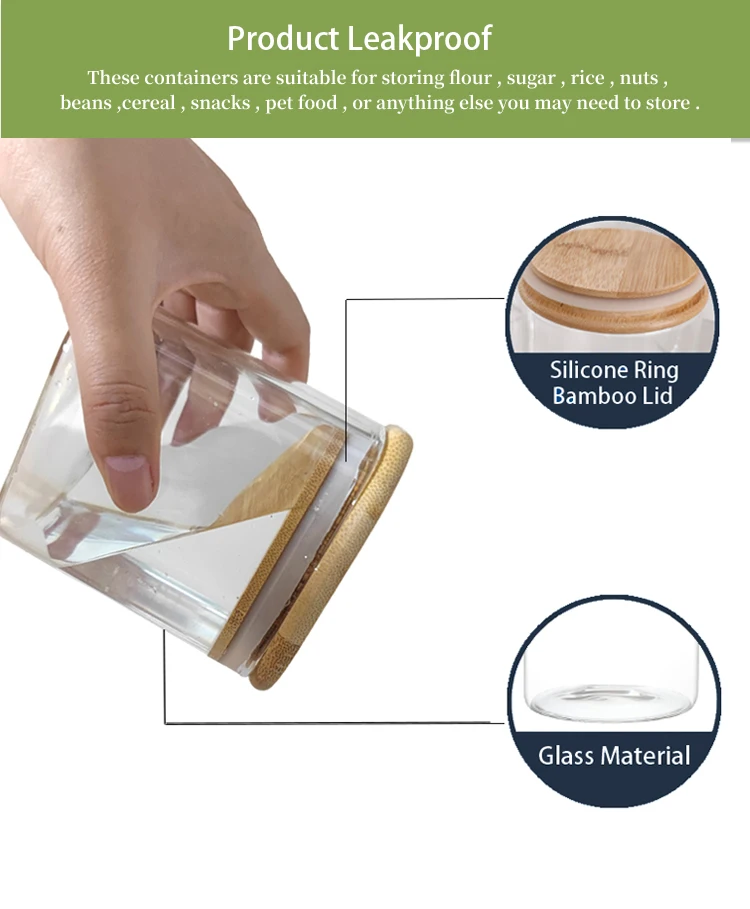 Wholesale Unique Coffee Sugar Rectangle Square Glass Stash Jars 64oz ...