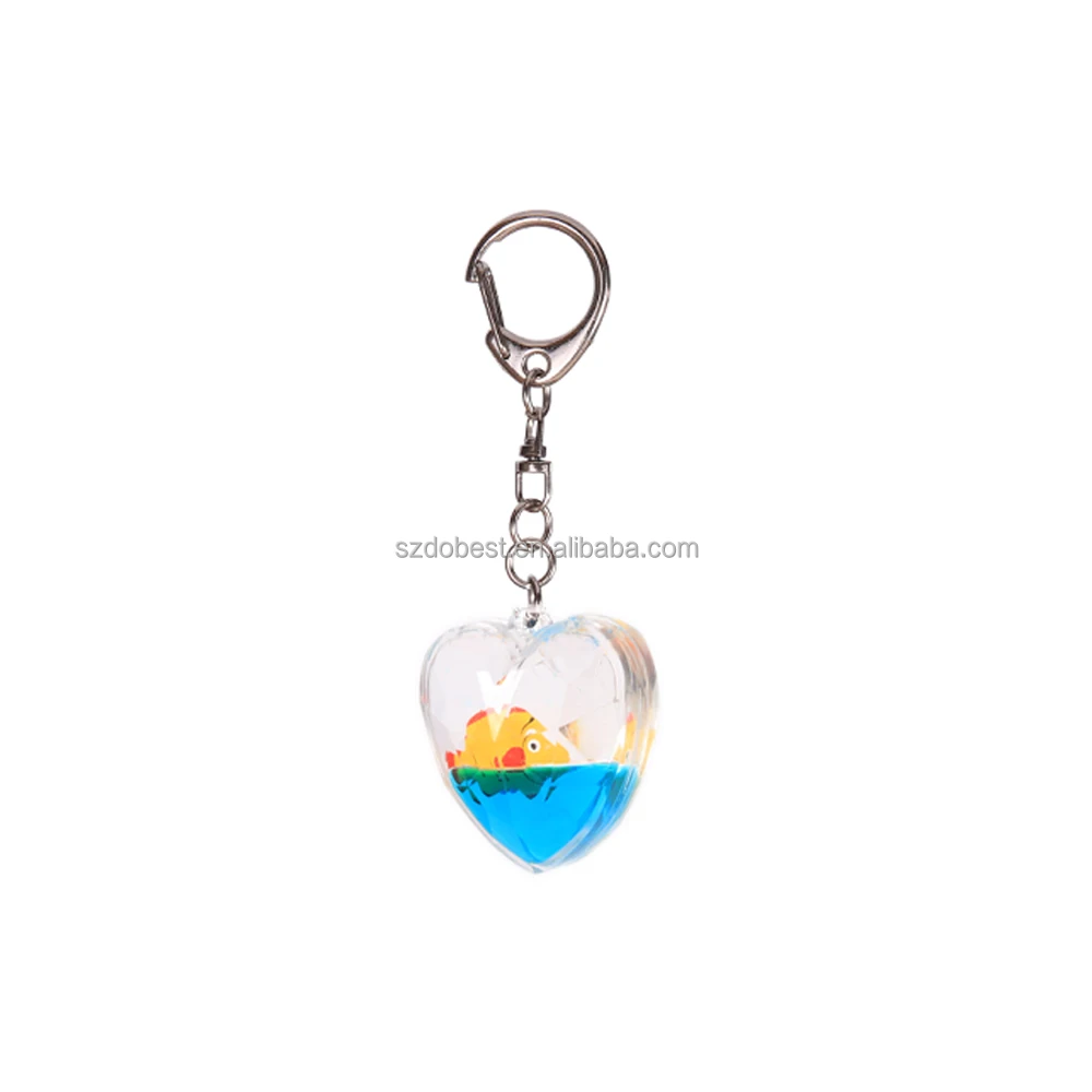 Promotional Gifts - Clear Acrylic Liquid Oil Water Love Keychain Heart ...
