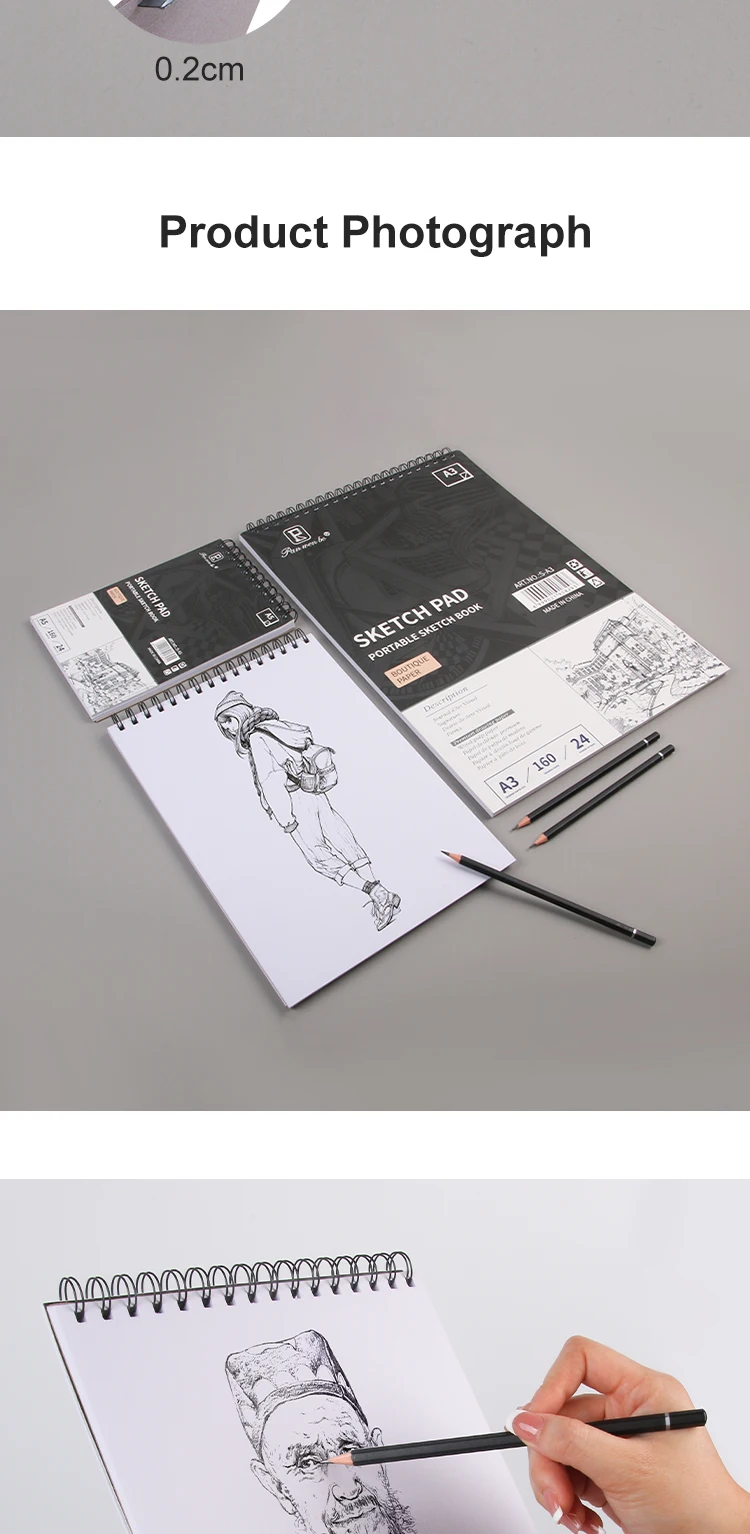 Factory Custom Artist Painting Sketch Pad Drawing 24 Sheets 160gms A3 ...