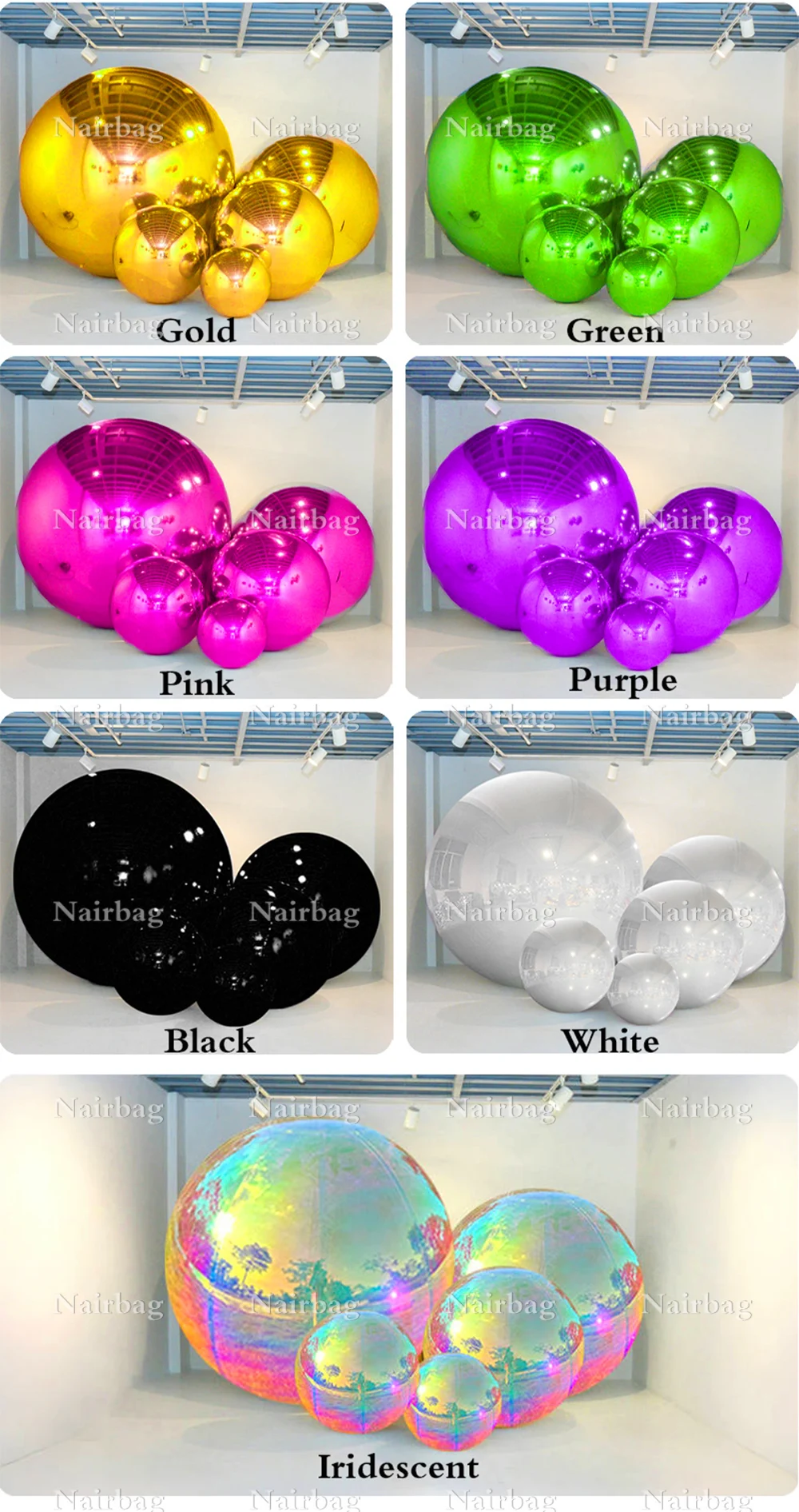 Floating Water Mirror Ball Inflatable Sphere Rose Gold Pink Red Blue ...