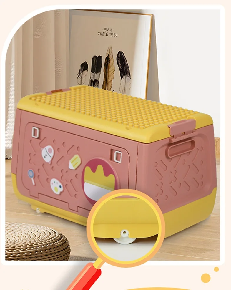 Cute Cartoon Plastic Storage Box With Lid Toy Storage Box Little Kids ...