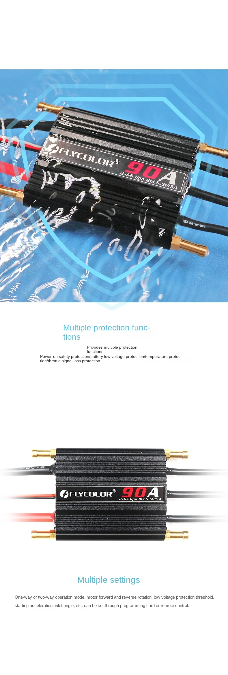 Flycolor Speed Controller Brushless Esc Support 2-6s Bec 5.5v/5a For ...