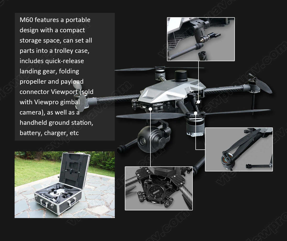 Viewpro M60 Multipurpose Rtk Multirotor Long Endurance Quadcopter Drone ...