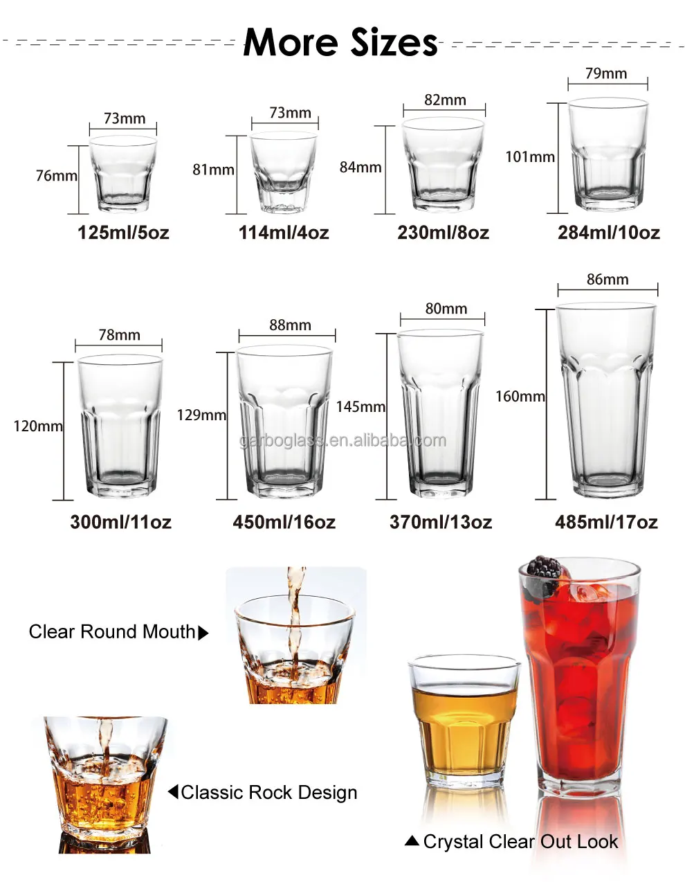 Classic 1183a 1185a Multi Sizes Lotus Small Glass 85ml 130ml 150ml ...