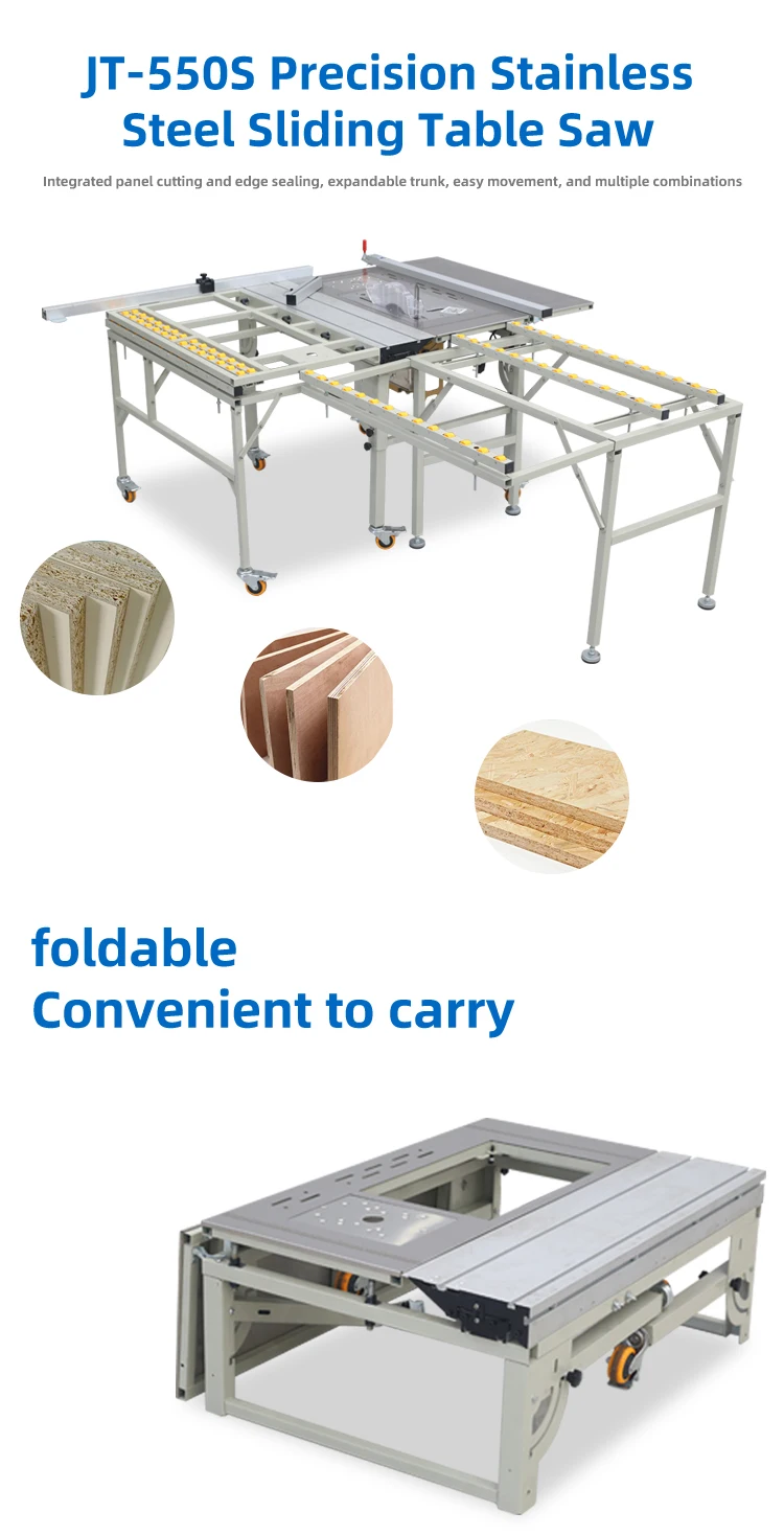 JT550S Portable Sliding Table Saw for Woodworking & Panel Cutting