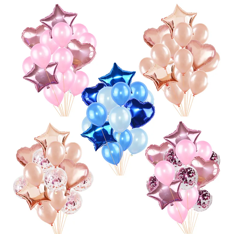 18-inch heart-shaped star-shaped aluminum foil balloons 12-inch ...
