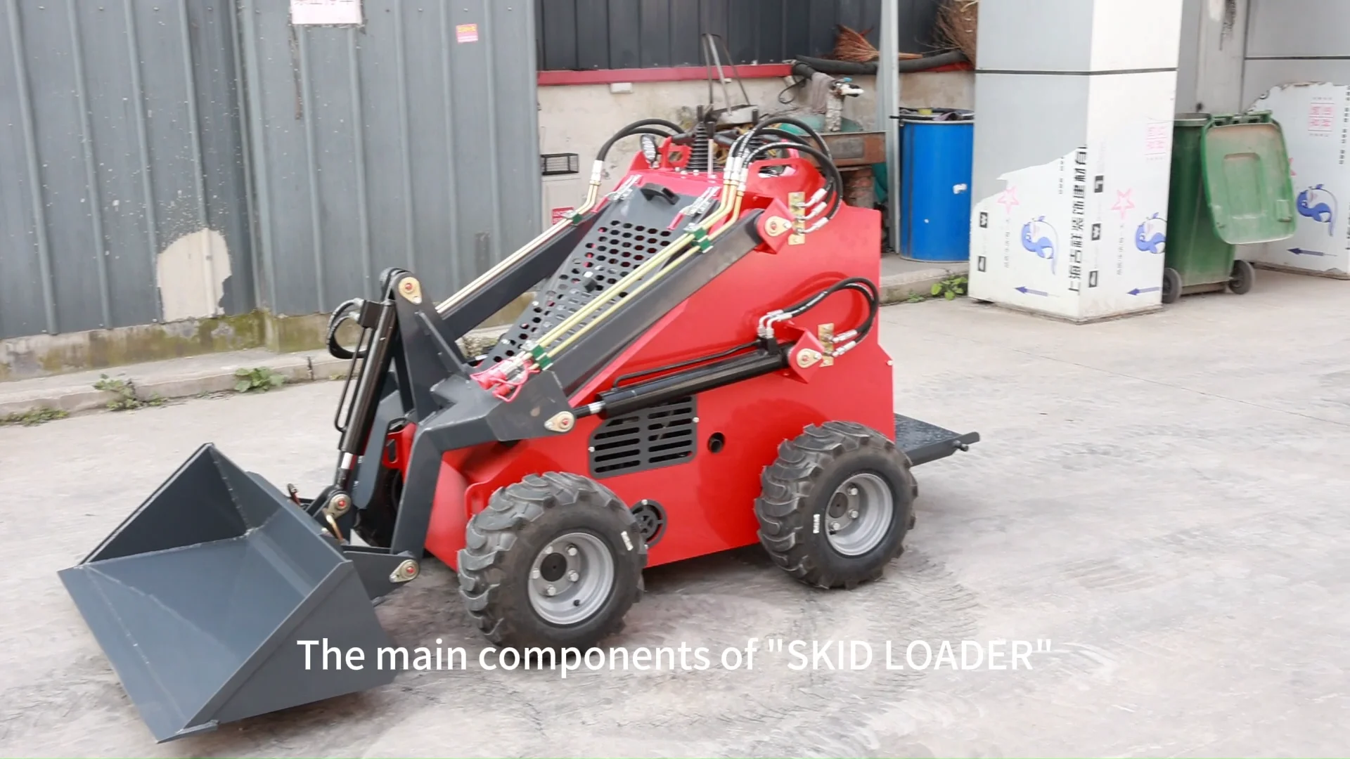 Tracked White Mini Skid Steer Loader Skid Steer Skid Steer Bucket ...
