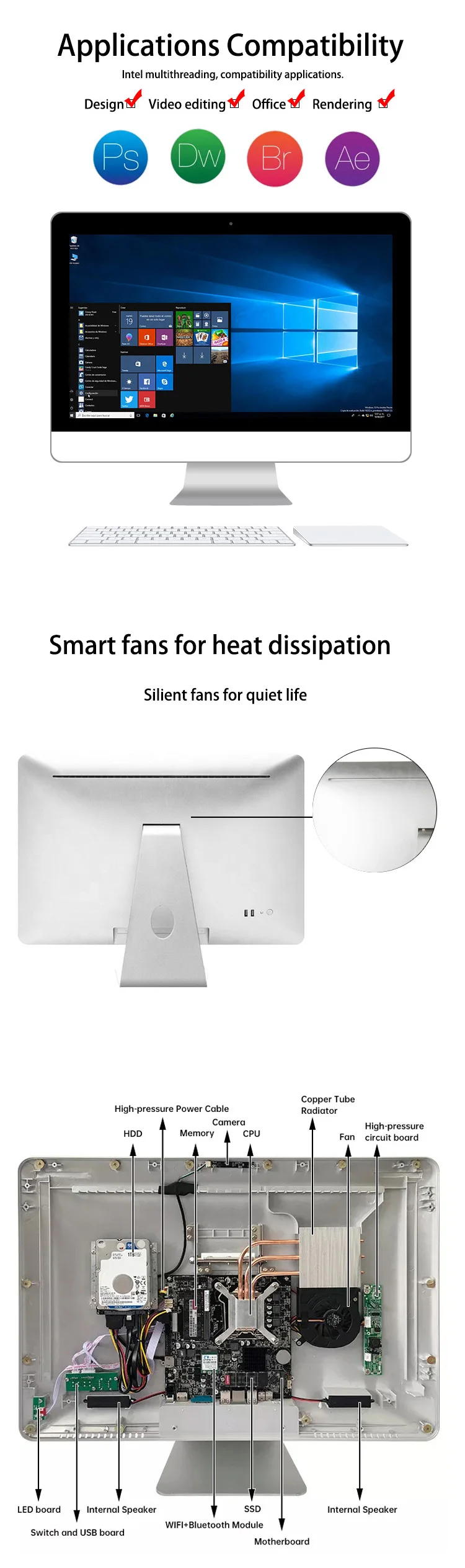 All-in-one Pc 19/22/24/27" Cheap Complete Set 1920*1080 Desktop ...