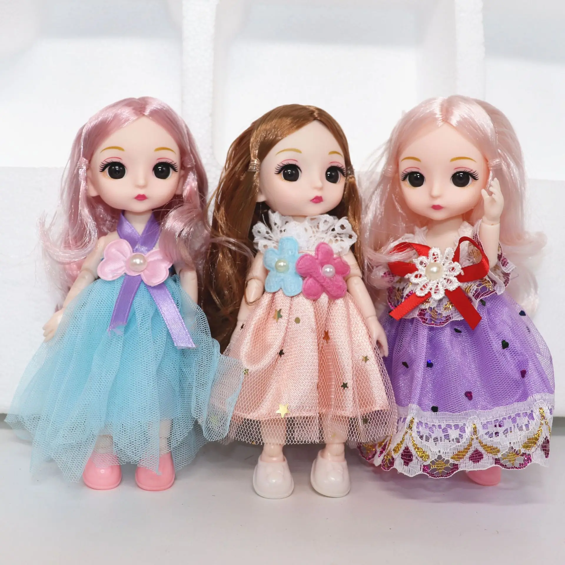 17cm Doll Wedding Dress Set - Princess Dress with Lace Bow