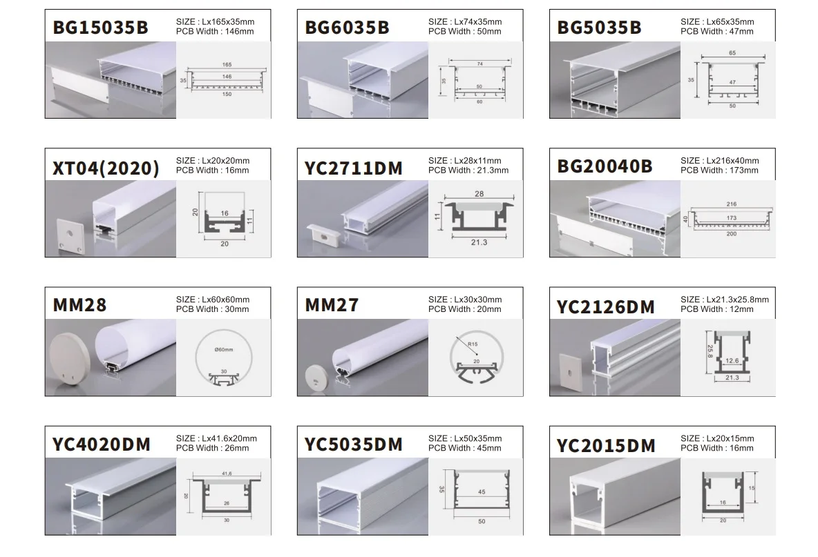 30x10mm LED Light Strip Housing - Durable & Efficient