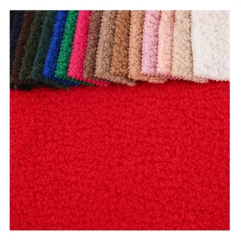 320gsm Plain Dyed 100% Polyester Teddy Fleece Brushed Velvet Fabric ...