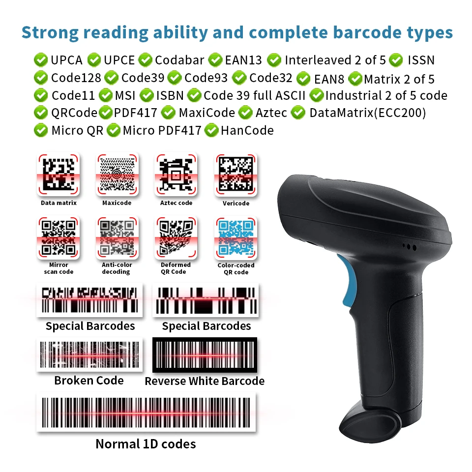 JR Wireless Bracode Scanners - Efficient 2D & 1D Readers