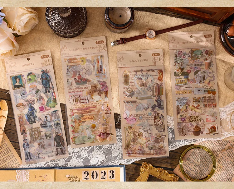 Cute Cartoon Retro Nostalgia Handheld Ledger Sticker