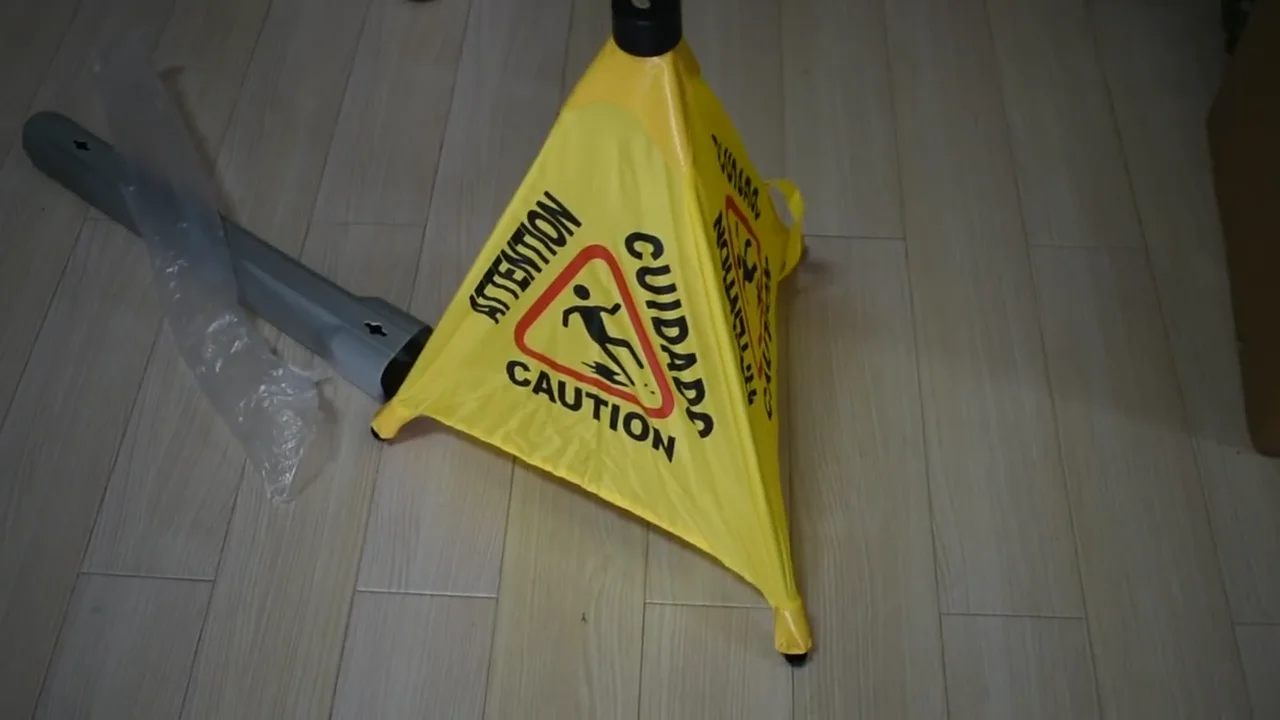 Foldable Yellow Caution Safety Warning Sign Fold-out Plastic Caution ...