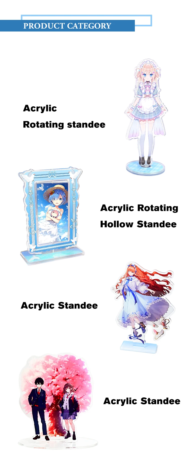 Customized Logo Acrylic Quicksand Standee Glitter Anime Holographic ...