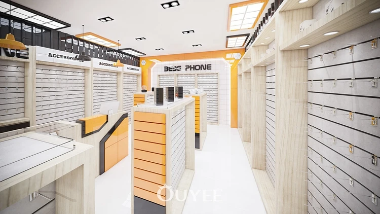 Retail Display Showcase - Electronic Mobile Phone Shop Interior Design ...