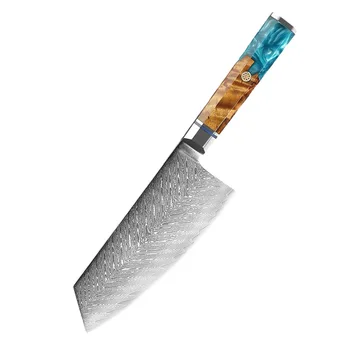 Japan Damascus Steel Cleaver Knife 7 Inch Meat Cleaver Butcher Knife ...