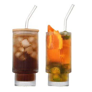 Vertical Stack Cup 350 Ml Glass Drink Cup Beer Juice Tea Coffee Whisky ...