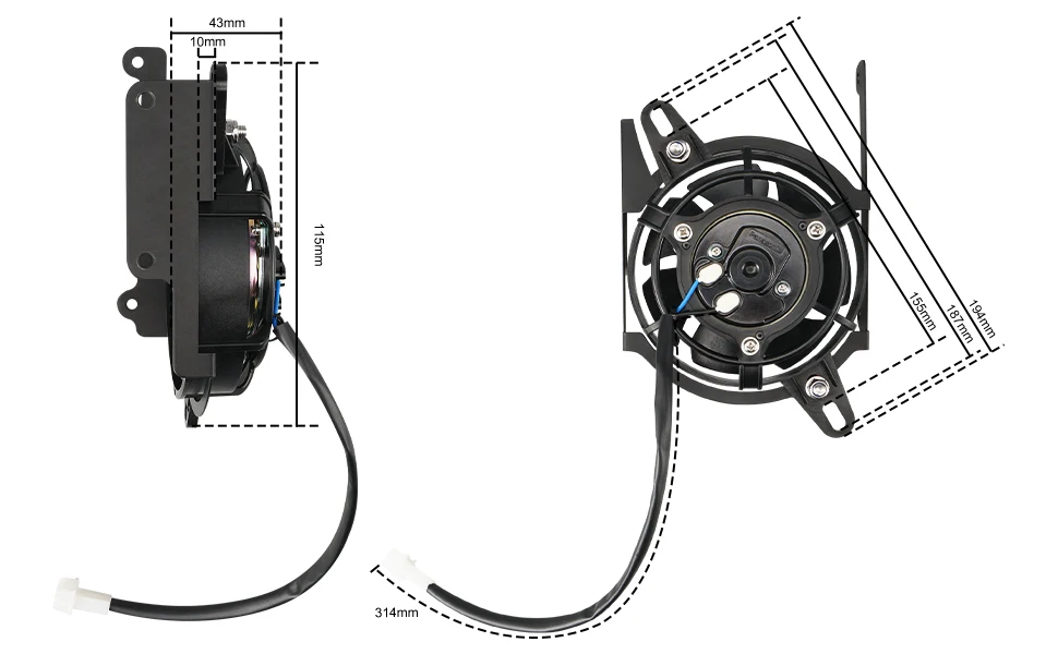 Nicecnc 12V Radiator Cooling Fan Kit for Hus Qvarna 2023-2024