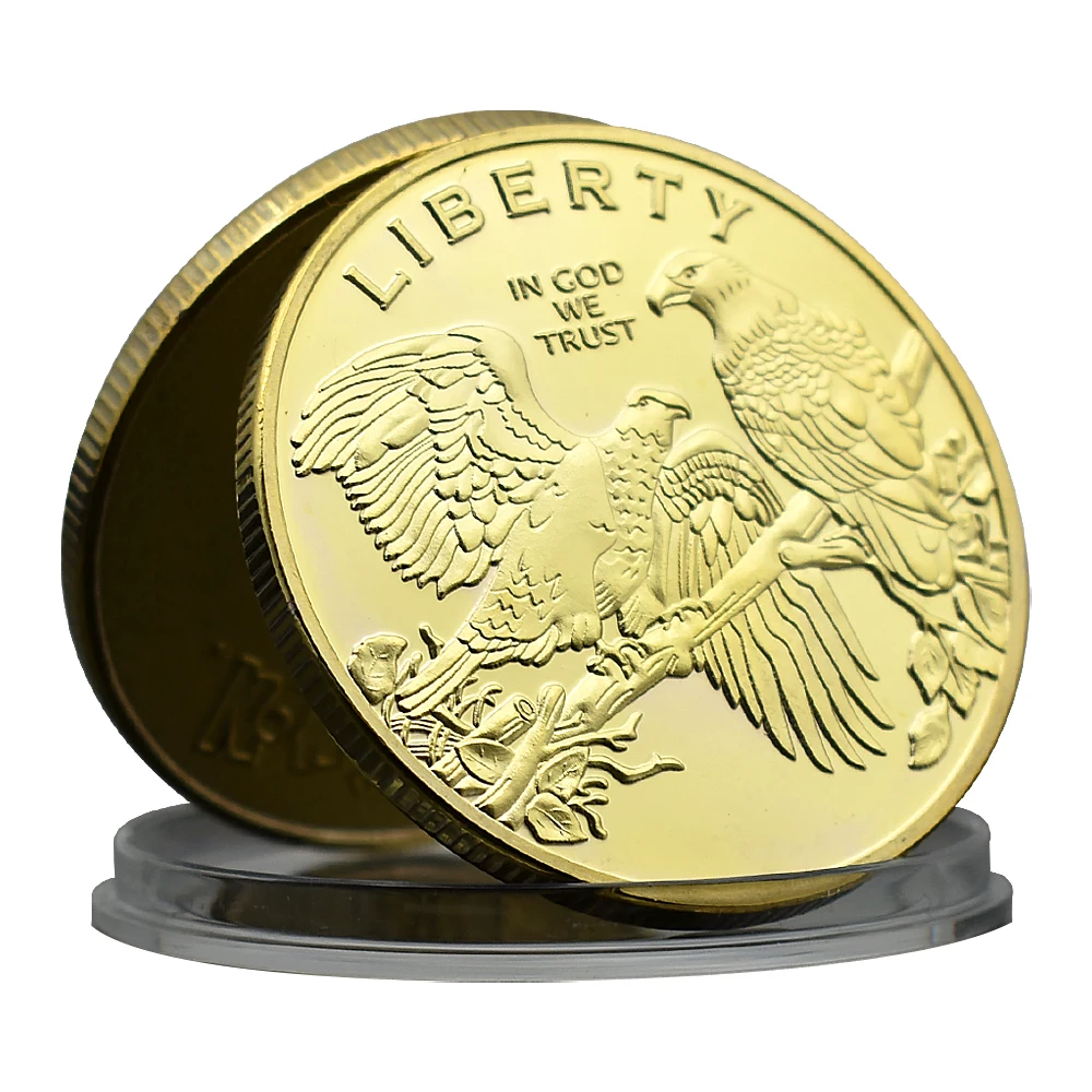 American Liberty Symbol Eagle Challenge Coin National Emblem Gold Medal ...