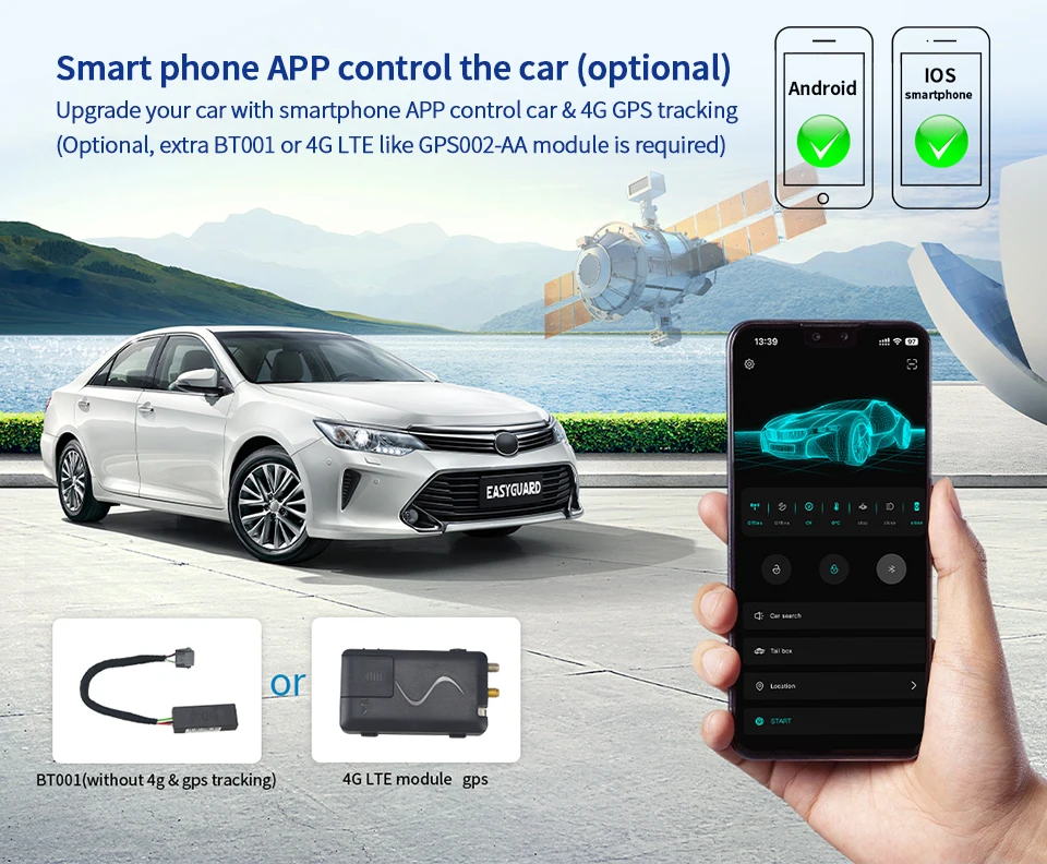 EASYGUARD EC002-K2 RFID PKE Car Alarm System - Keyless Security