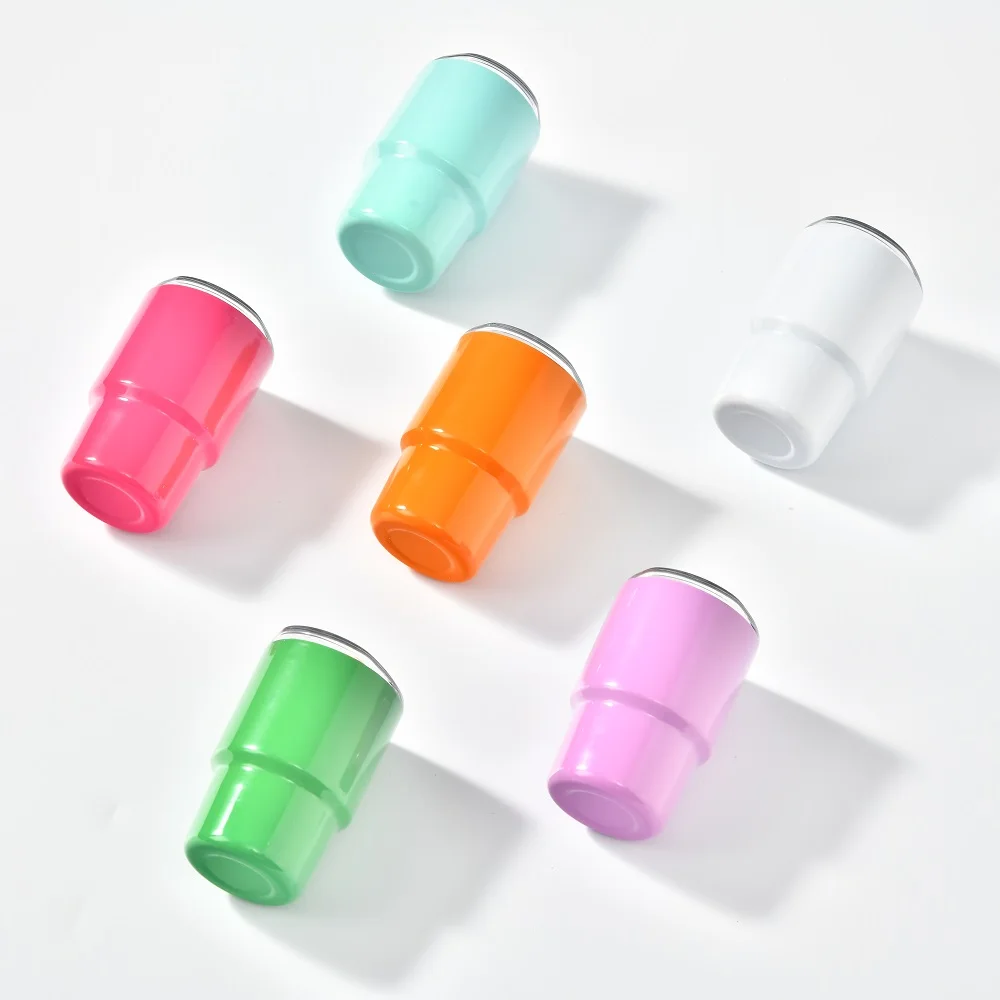 New 2oz 3oz Mini Tumbler Sublimation Shot Glass With Lid Metal Tumbler With Straw Lid Usa Hot