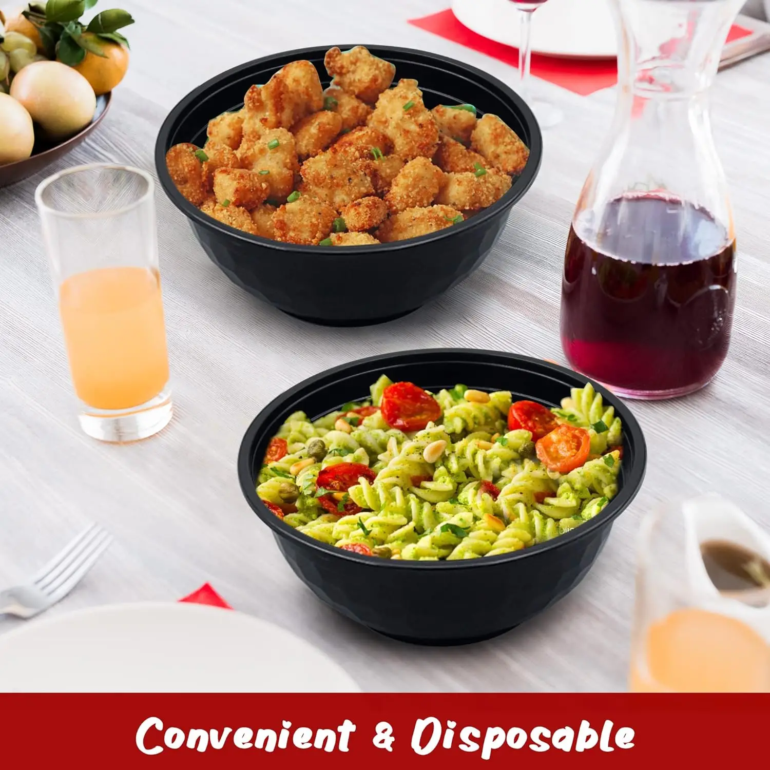 48oz 1419ml Togo Containers 150 Sets/carton Catering Round Plastic ...