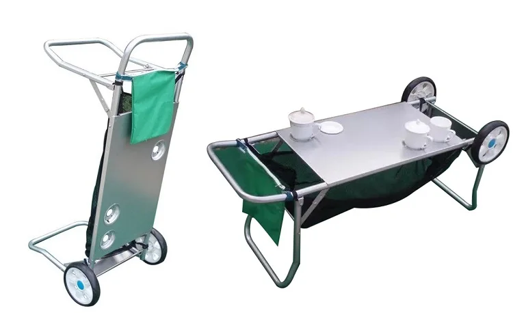 Durable 2 Wheels Folding Punture Proof Wide Wheel Beach Cart Table ...