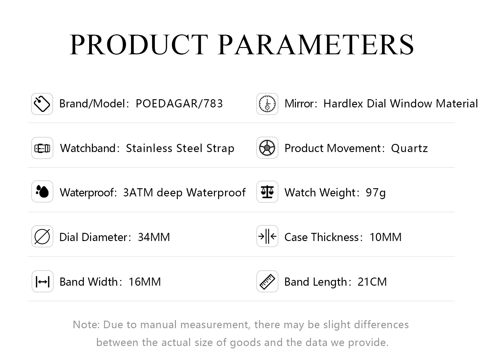 Poedagar 783 Luxury Quartz Watch for Women - Waterproof & Stylish