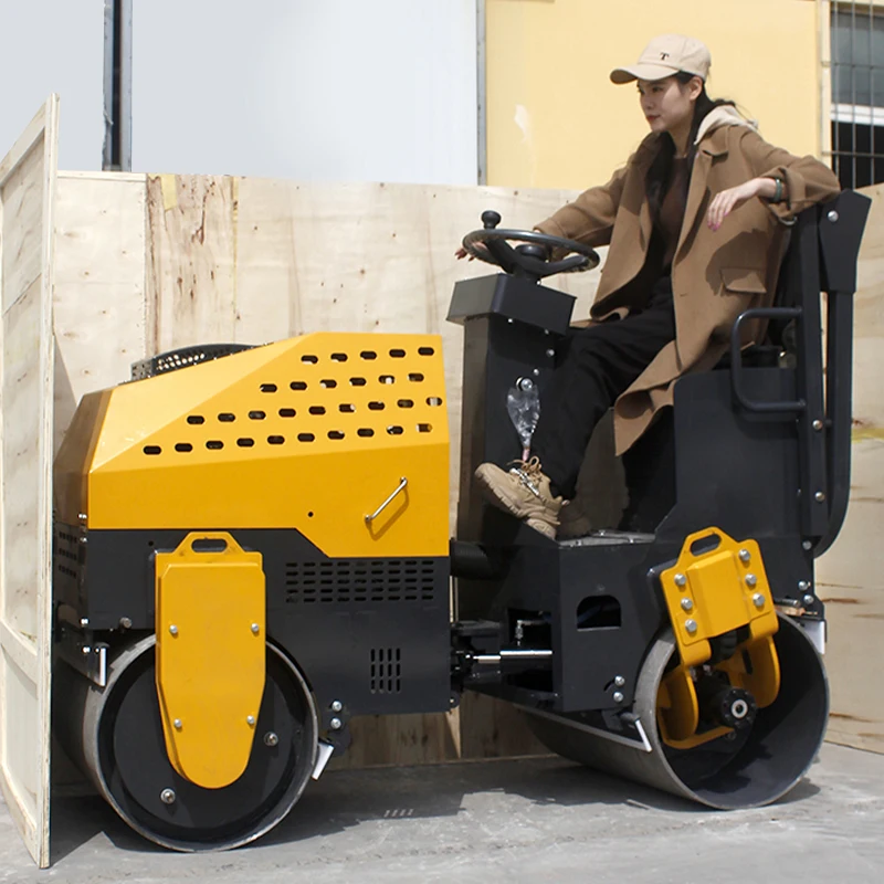1T Mini Road Roller Mechanical Chinese Construction Machine Drive ...
