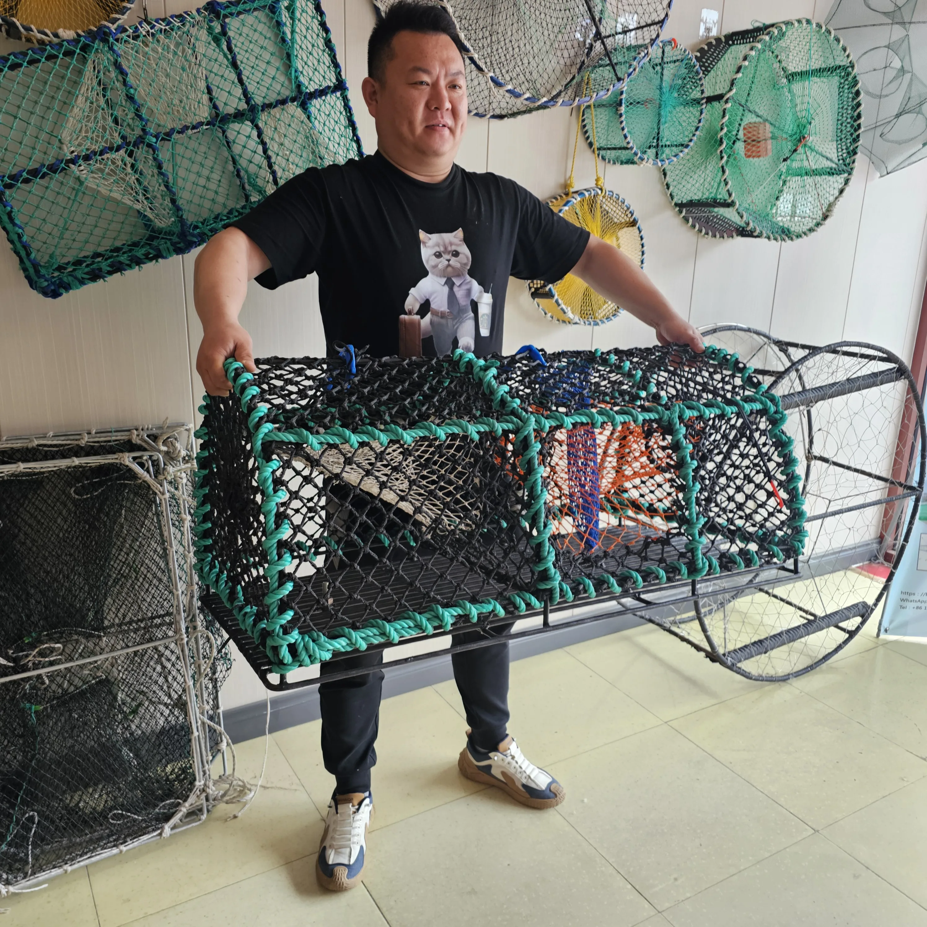 Lobster Pot Reinforced Steel Welding Immersion Plastic Frame Heavy Duty ...