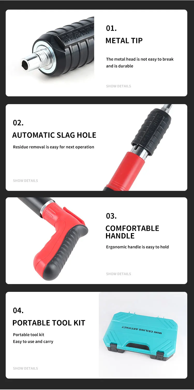 Muneng Mini Nail Gun Ceiling Tool Tool Staple Gun Silencer Fastener ...