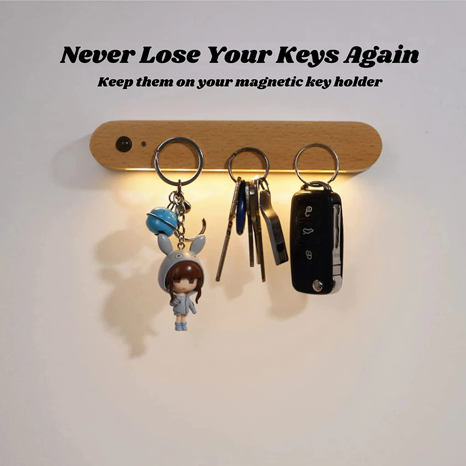 Espada Morden Style Beech Wooden Led Wall Sconce Key Hanger Small Lamp ...